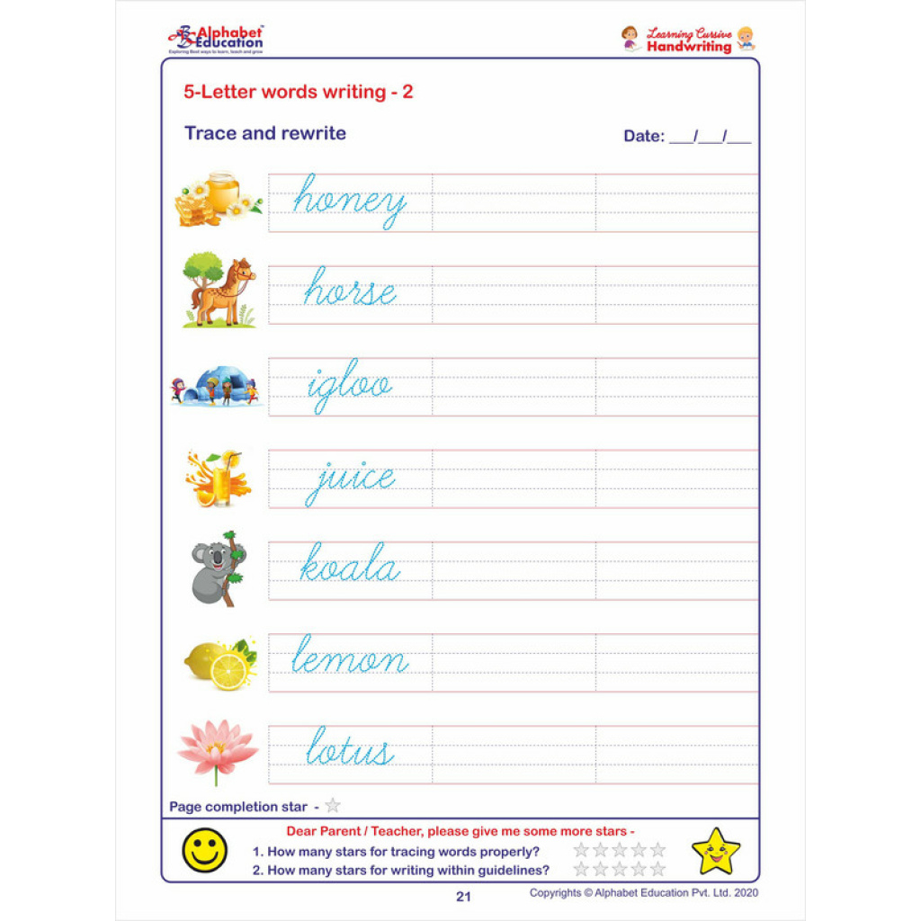 Buy Learning Cursive Handwriting Sentences Book | Alphabet Education