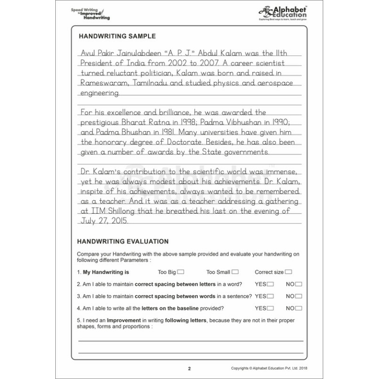 Print Style Handwriting | Speed Handwriting Practice Book